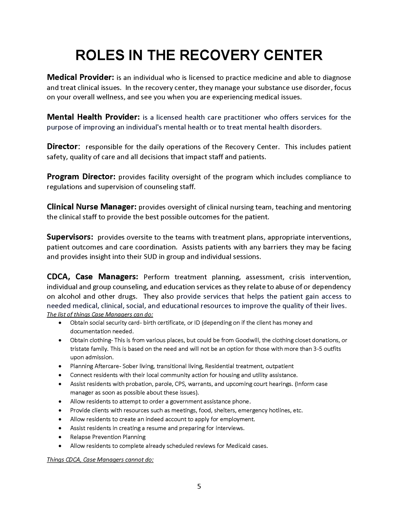 Patient Handbook - OVP Health Recovery Center
